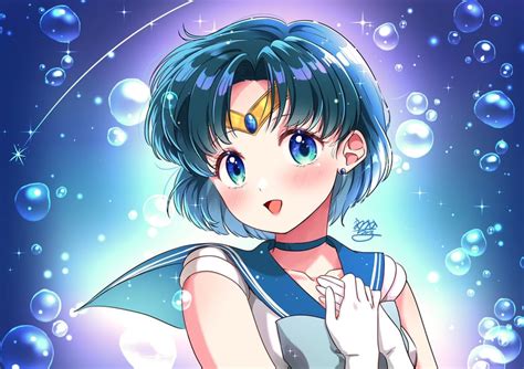 Mizuno Ami And Sailor Mercury Bishoujo Senshi Sailor Moon Drawn By