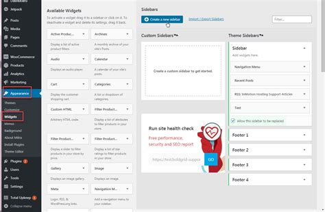 add a navigation menu to your sidebar in wordpress inmotion hosting