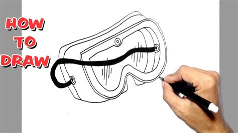 How To Draw Safety Goggles Easy Youtube