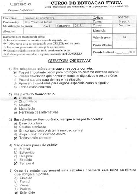 AV1 ANATOMIA DO APARELHO LOCOMOTOR ESTACIO Anatomia Do Aparelho Locomotor