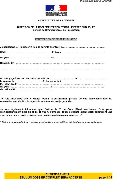 Attestation De Prise En Charge Dun Parent Paperblog Lettre De