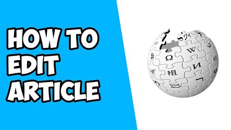 How To Edit Article On Wikipedia Youtube