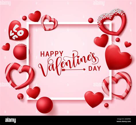 Valentines Vector Frame Template Happy Valentines Day Typography