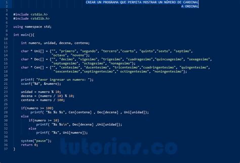Arrays Turbo C Mostrar Numero Cardinal A Ordinal