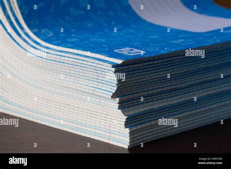 Stack Of Notebooks Back To School A Pack Of Blue School Notebooks On