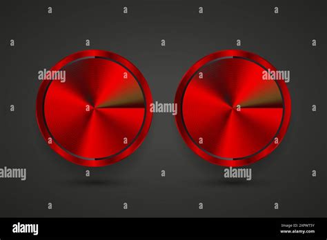 Set Of Two Red Abstract Circle Buttons Red Blank Buttons Template With