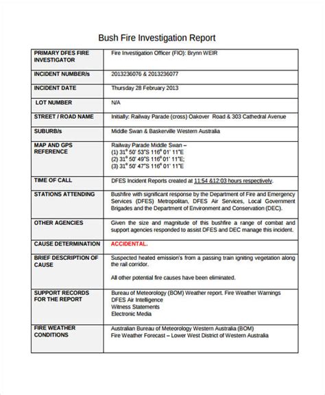 Investigation Report Template Free Business Templates