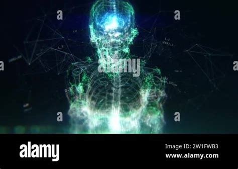 Ai Artificial Intelligence Digital Brain And Full Body Sensors Showing