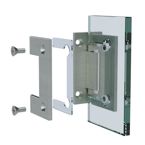 Heavy Duty Wall To Glass Full Back Hinge Brushed Nickel