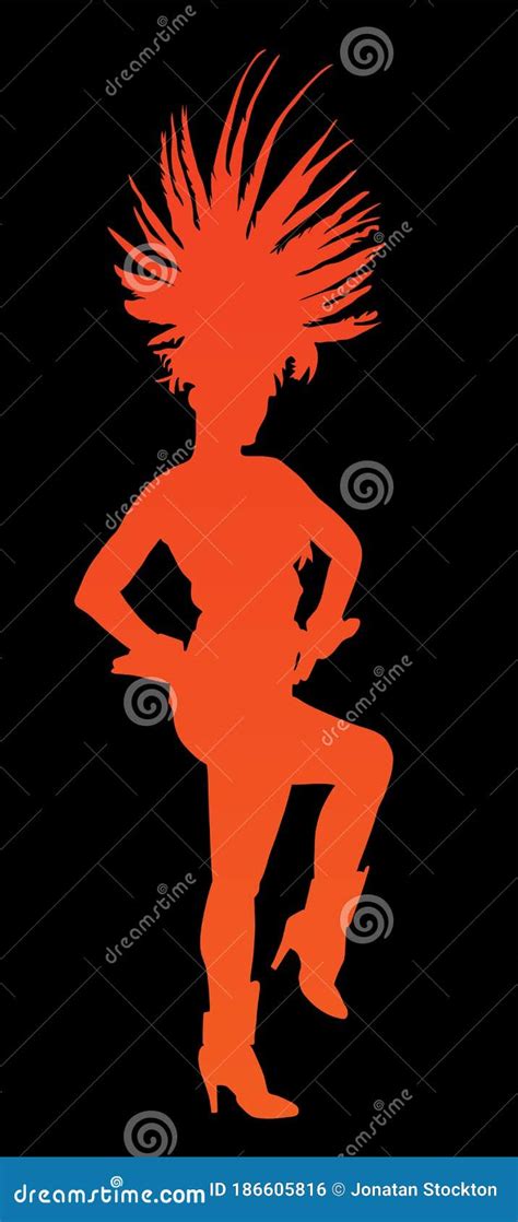 Smiling Cabaret Or Burlesque Dancer Posing Vector Illustration
