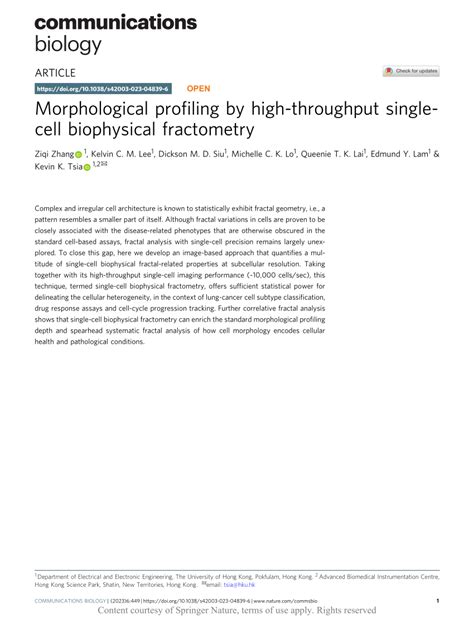 Pdf Morphological Profiling By High Throughput Single Cell