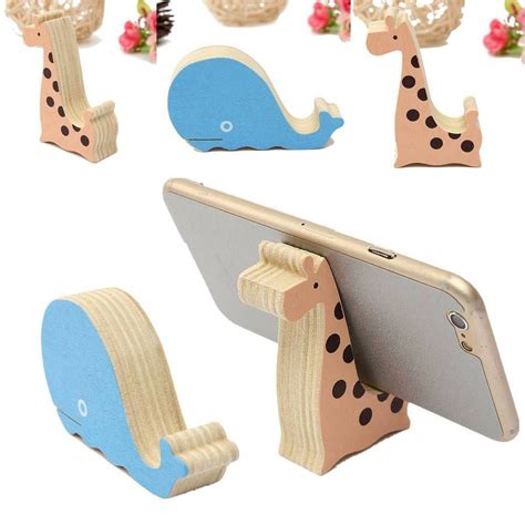 Universal Mini Wood Animal Cell Phone Desk Stand Holder For iPhone ...