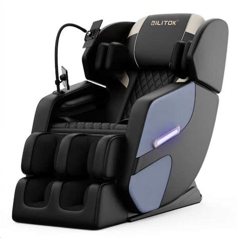 Noble House Sean Blueblack Pu Leather Massage Chair Recliner Zero