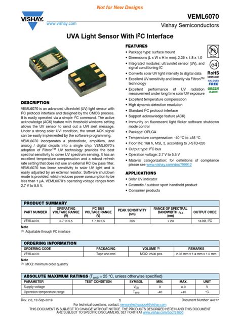 Uv Sensor Pdf Ultraviolet Sensor