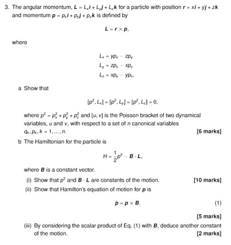 solved 3 the angular momentum l lyi lyj lzk for a
