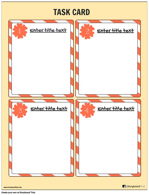 Candy Cane Frame Task Card Worksheet Template