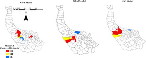 Spatial Clusters Of Gwr Glm And Ann Residuals Download Scientific