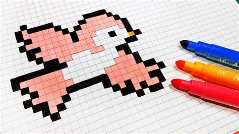 Pixel Art Hecho a mano Cómo dibujar un Pájaro Dibujos en cuadricula