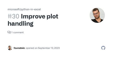 Improve Plot Handling · Issue 30 · Microsoftpython In Excel · Github