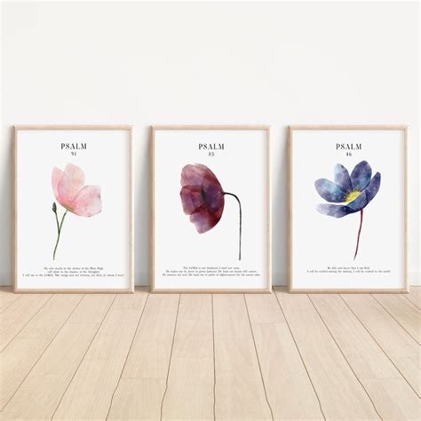 Christian Gallery Pack Of 3 Psalms Psalm 23 Psalm 91 Psalm 46 Bible