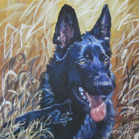 Black German Shepherd Painting By Lee Ann Shepard Fine Art America