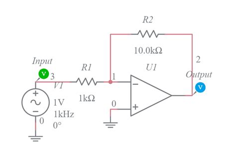 Inverting Opamp Multisim Live