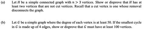 solved let h be a simple connected graph with n 3 vertices