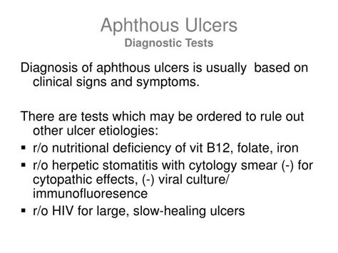 Ppt Oral Medicine Block Presentation Aphthous Ulcers Powerpoint