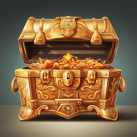 Premium Ai Image Open Chest With Gold Vector Illustration