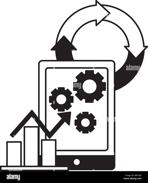 Business Cellphone Diagram And Pie Chart Stock Vector Image And Art Alamy