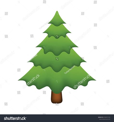 Green Evergreen Tree Vector Emoji Illustration Stock Vector Royalty Free 2018915153 Shutterstock