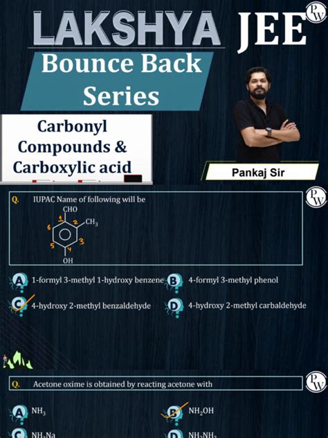 Carbonyl Compounds And Carboxylic Acid Class Notes Lakshya Jee 2023 Pdf