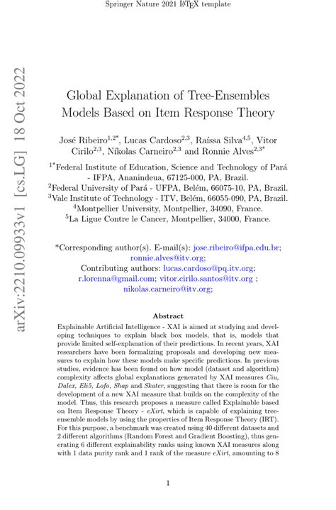 pdf global explanation of tree ensembles models based on item