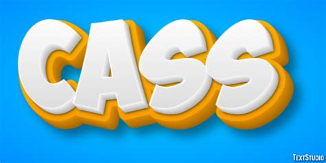 Cass Yellow White 3d Text Effect Generator