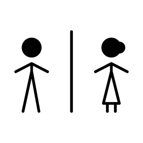 문양 그림 그림에서 남자와 여자 화장실 기호가 있는 화장실 표지판 프리미엄 벡터