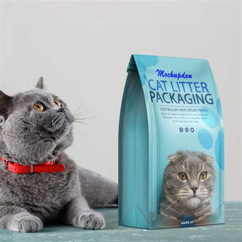 Free Cat Litter Mockup Packaging Psd Template