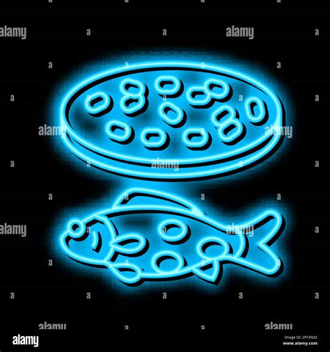 Streptococcus Iniae Fish Neon Glow Icon Illustration Stock Vector Image