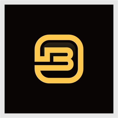 둥근 사각형 문자 B 로고 벡터 일러스트 레이 션 프리미엄 벡터