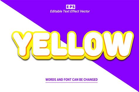 Yellow 3d Editable Text Effect Vector Graphic By TrueVector Creative