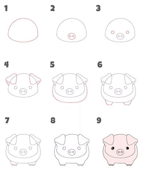 Chi Tiết Các Cách Vẽ Con Heo Dễ Thương Bằng Bút Chì