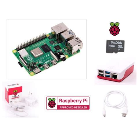 Raspberry Pi4 Model B White Official Case Essentials Kit Boxed White Power Supply DIY Geek