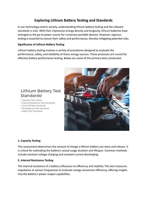 Ppt Exploring Lithium Battery Testing And Standards Powerpoint Presentation Id 13578877