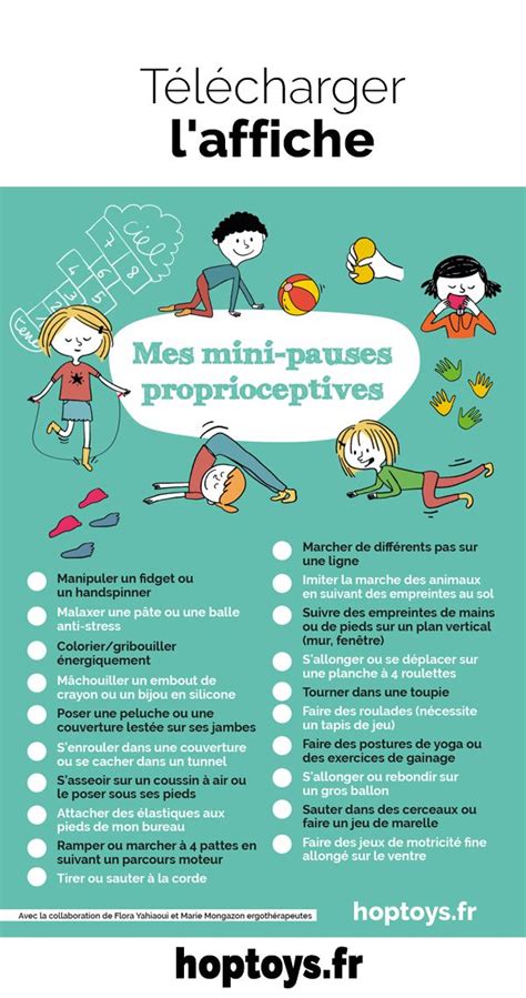mini pauses proprioceptives Blog Hop Toys en Éducation Psychomotricité Enseignement