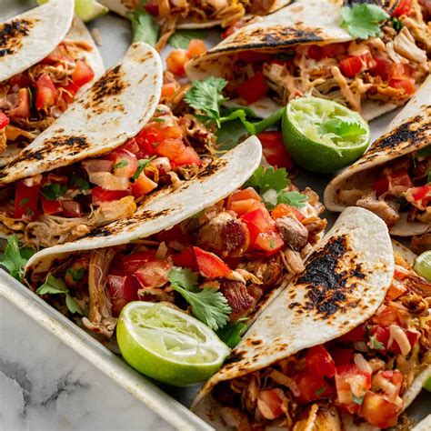 Chicken Soft Tacos Slow Cooker Bbq Chicken Tacos With Simple Slaw
