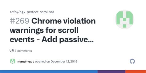 chrome violation warnings for scroll events add passive listener