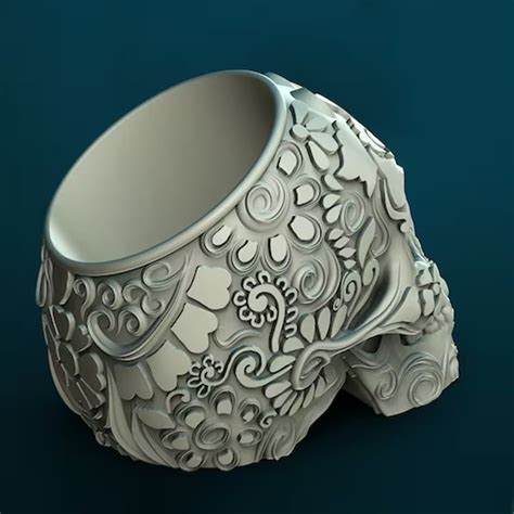 3d Printable Mexican Calavera Skull Planter Stl Format 3d Printable