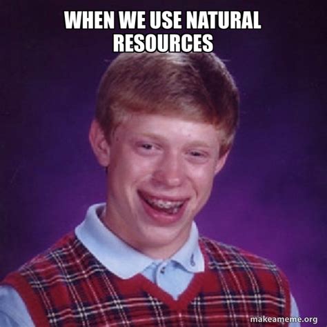 When We Use Natural Resources Bad Luck Brian Meme Generator