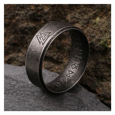 Nordischer Runen Ring Asgard Aus Edelstahl Wikinger Kelten Germ