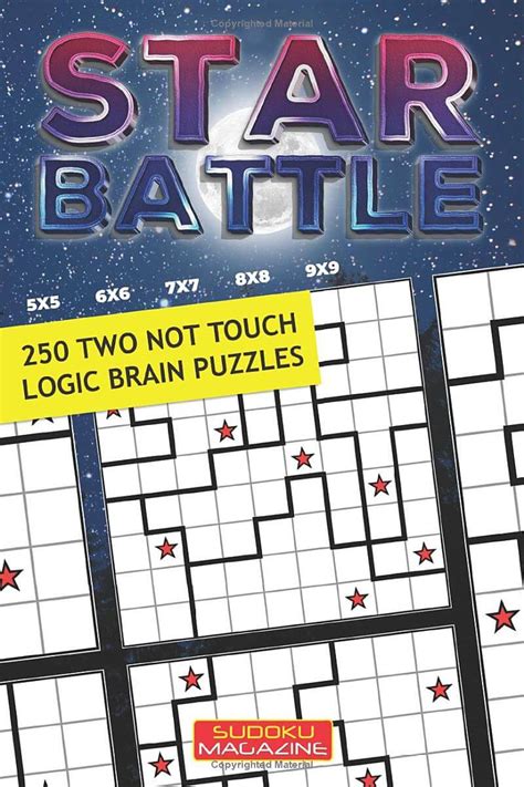 Star Battle 250 Two Not Touch Logic Brain Puzzles Sudoku Magazine