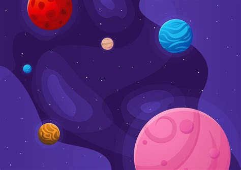Premium Vector Space Cartoon Background Cute Design For Landing